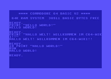 Hallo Welt (Programm) – C64-Wiki
